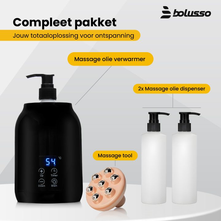 Massage Olie Verwarmer - 2 Dispensers + Extra's - Bolusso
